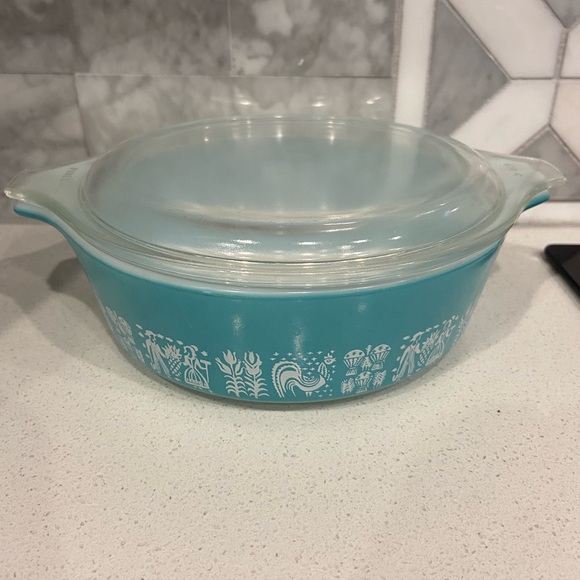 Pyrex | Dining | Pyrex Vtg Amish Butterprint Turquoise White Pt ...